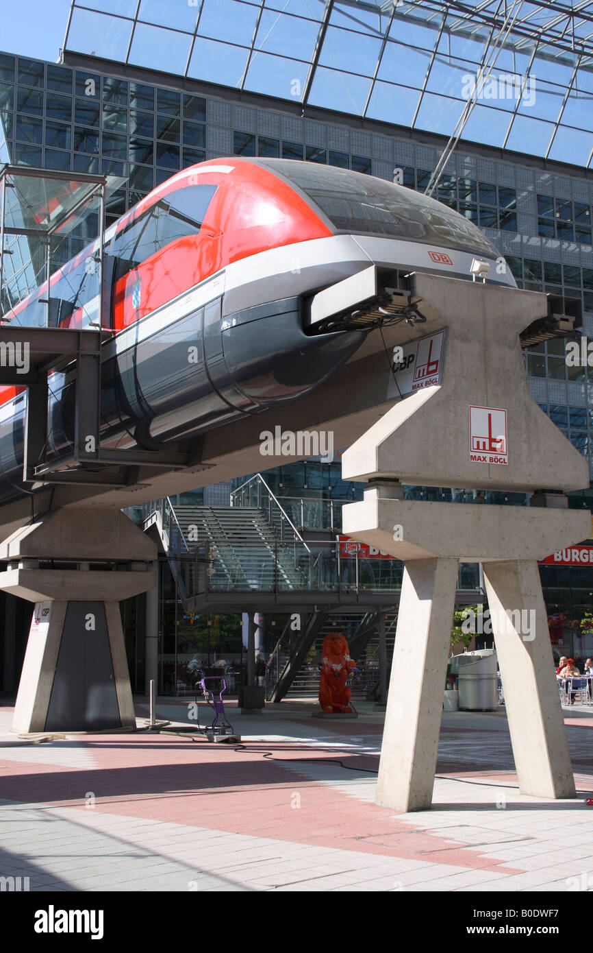 1:1 model of high speed train Transrapid, airport Munich, Terminal 2 ...