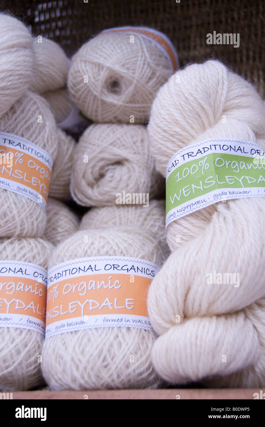 balls of 100% Organic welsh Wool yarn from Wensleydale sheep at the ...