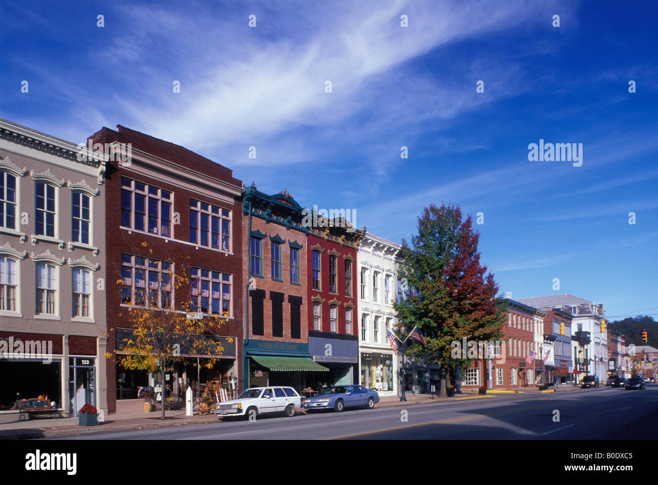 Main Street of Small American Town of Madison Indiana Stock Photo - Alamy