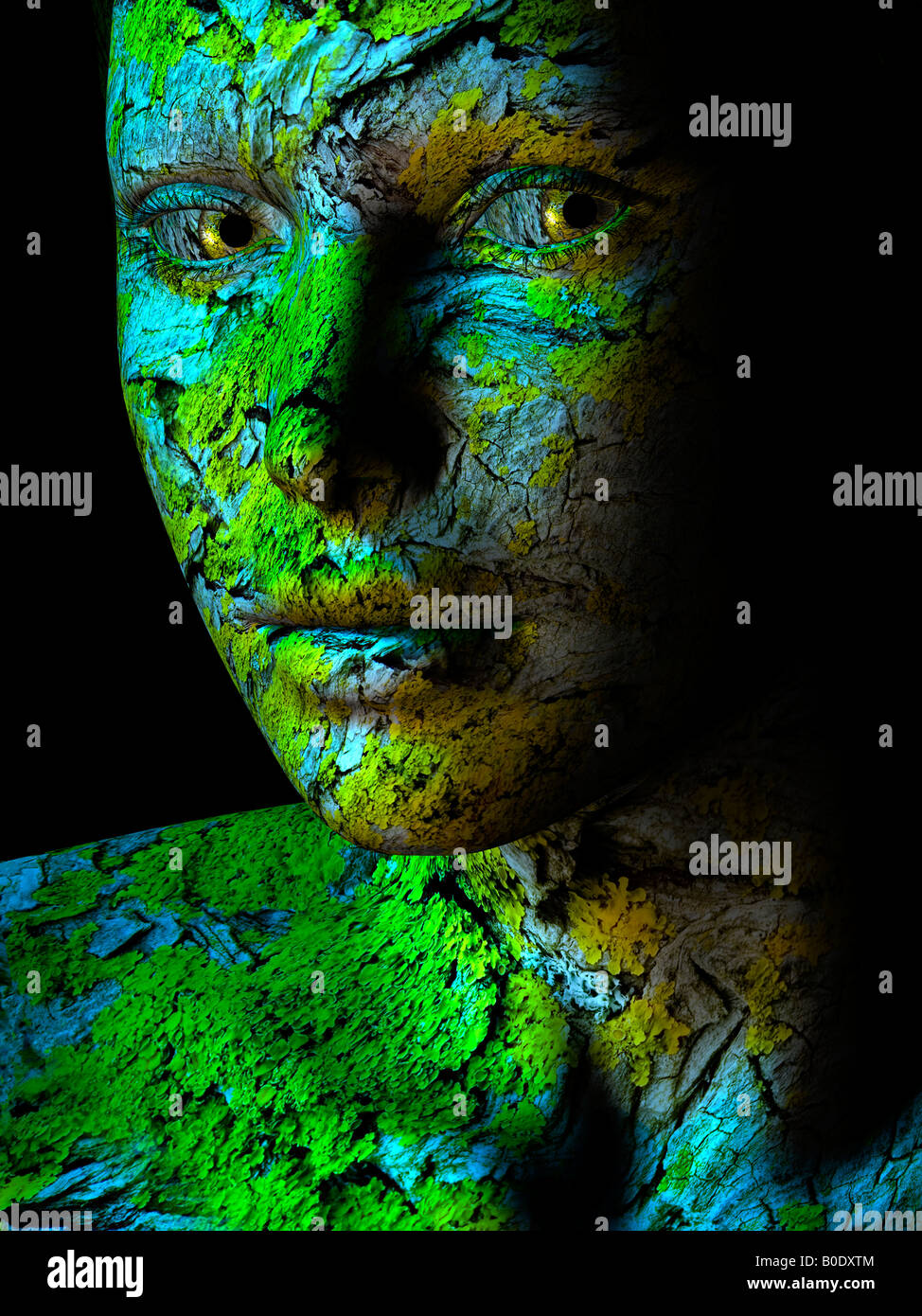 Woman head tree composite hi-res stock photography and images - Alamy