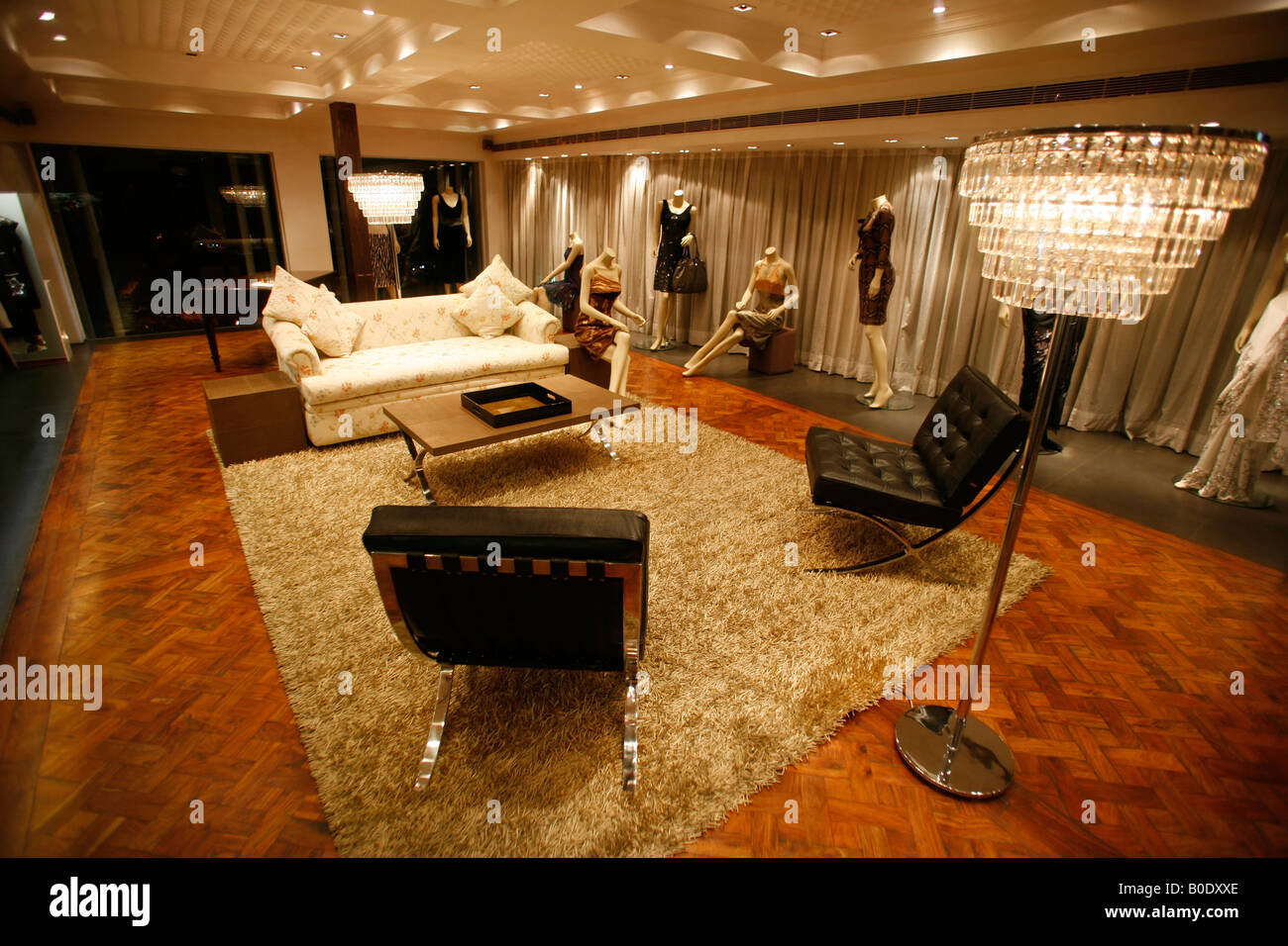luxurious lounge showroom at night Stock Photo - Alamy