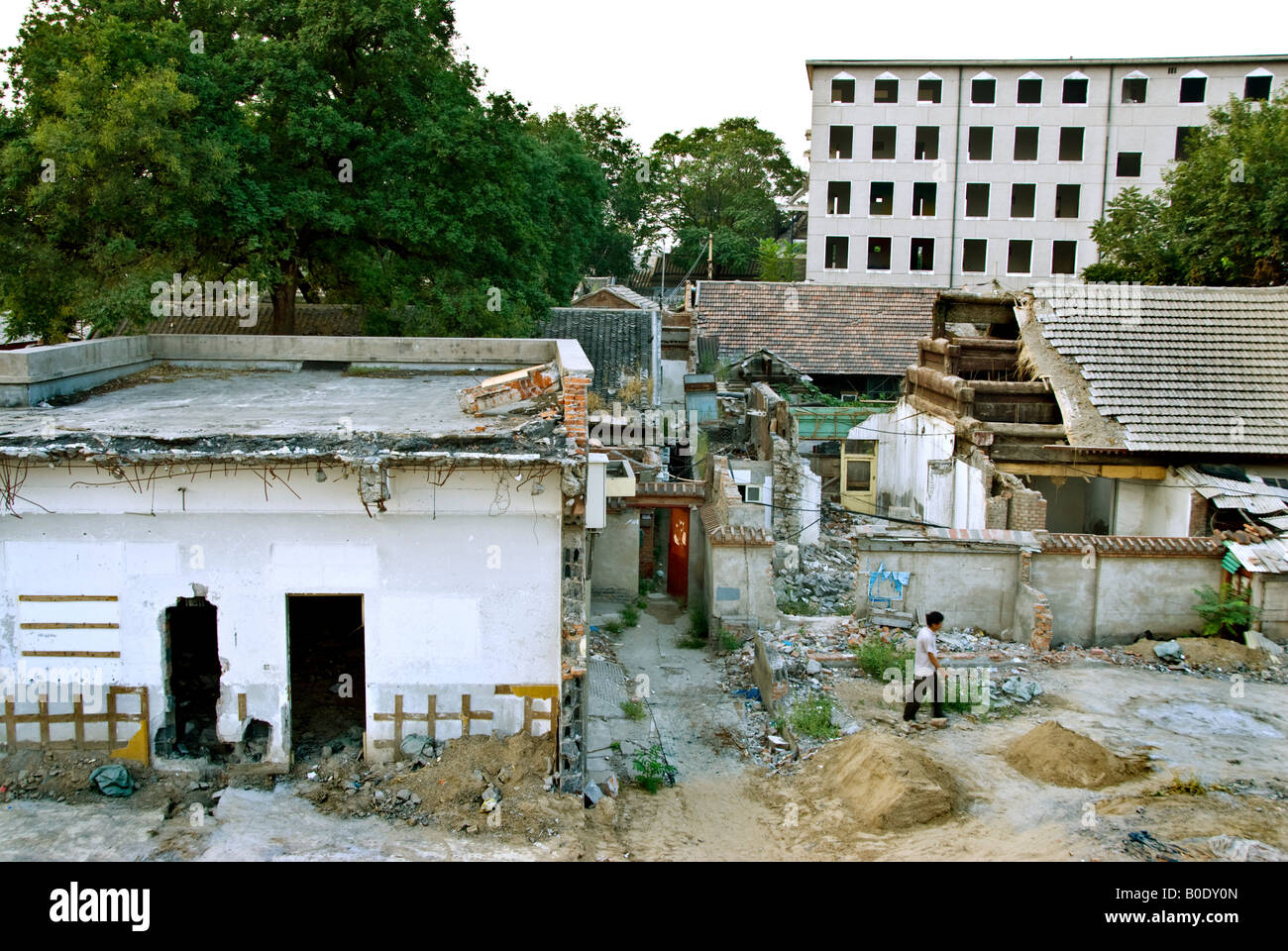 Beijing CHINA, Old Architecture Being Destroyed Neighborhood Overview ...