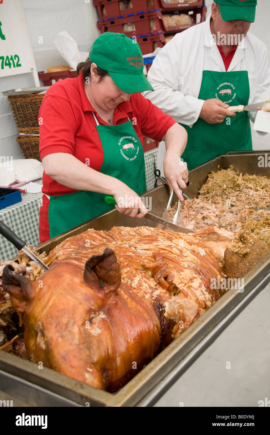 Welsh pig hog roast at the Mid Wales Mouthfull food festival Builth ...