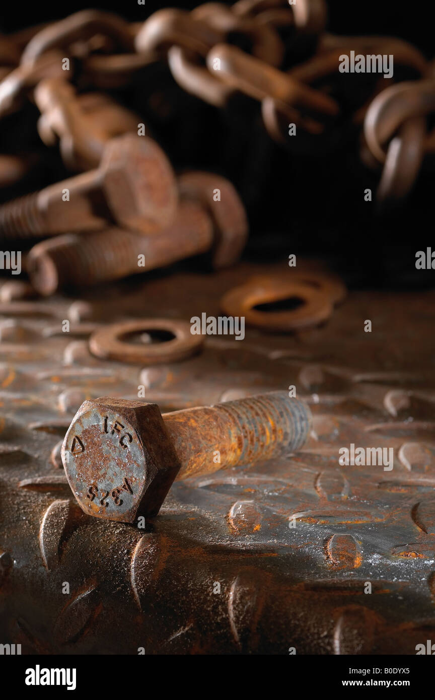 Rusty Metal Bolt In Machine Shop Stock Photo - Alamy