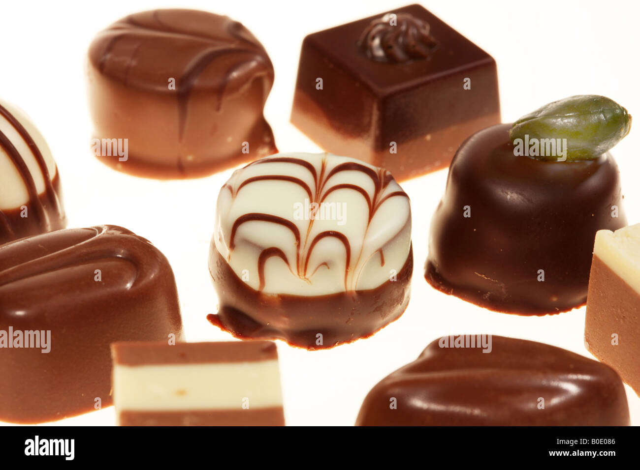 Sweets Pralines different kinds Stock Photo - Alamy