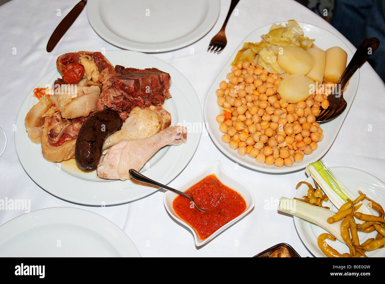 Cocido madrileño serving. Madrid. Spain Stock Photo - Alamy