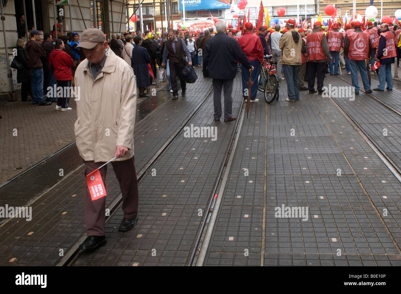 Croatian syndicate protest in zagreb hi-res stock photography and ...