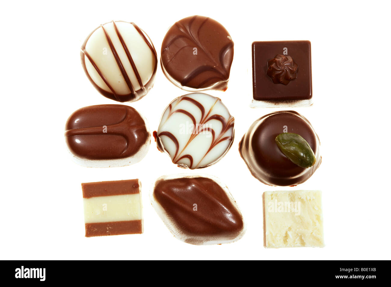 Close up chocolate pralines Cut Out Stock Images & Pictures - Alamy