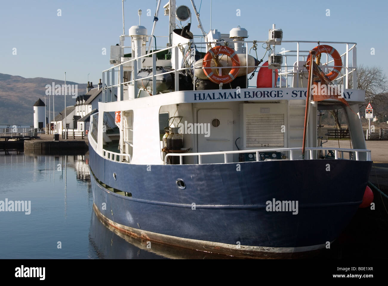 Boat overwintering in Corpach Basin Caledonian Canal Stock Photo - Alamy