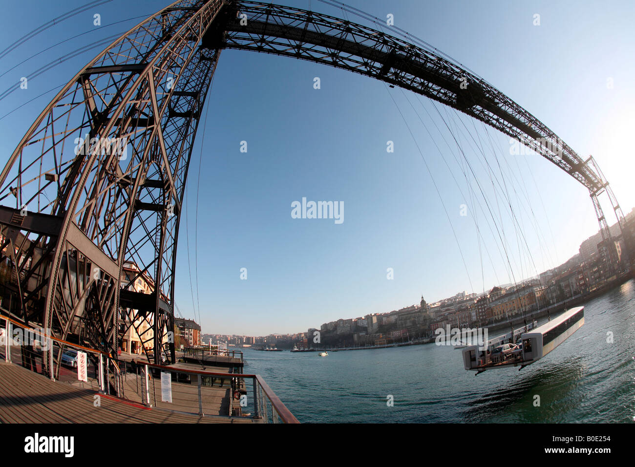 SUSPENSION BRIDGE PORTUGALETE BILBAO BIZKAIA BASQUE COUNTRY SPAIN Stock ...