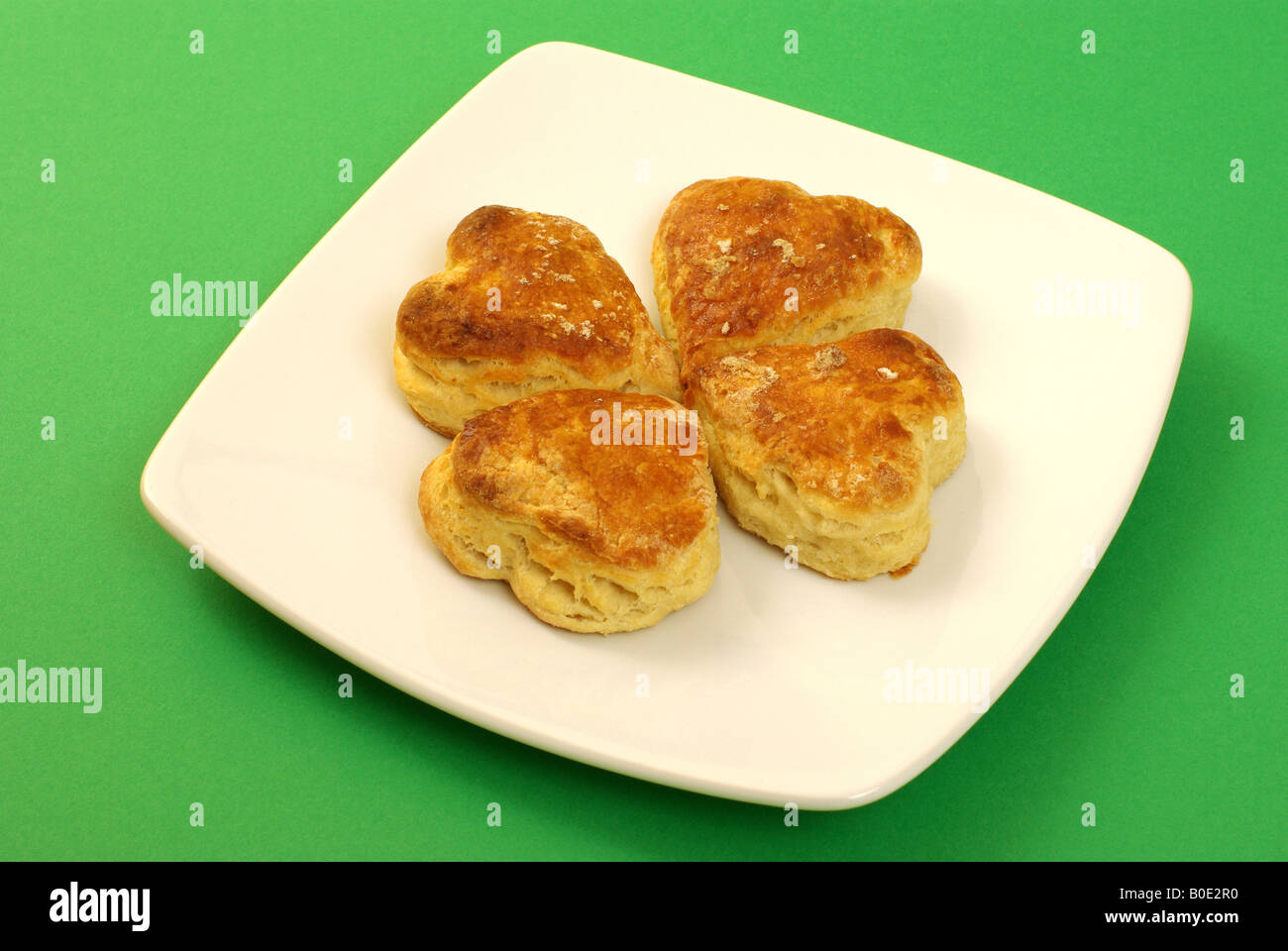 Traditional scones in the shape of a shamrock Stock Photo - Alamy
