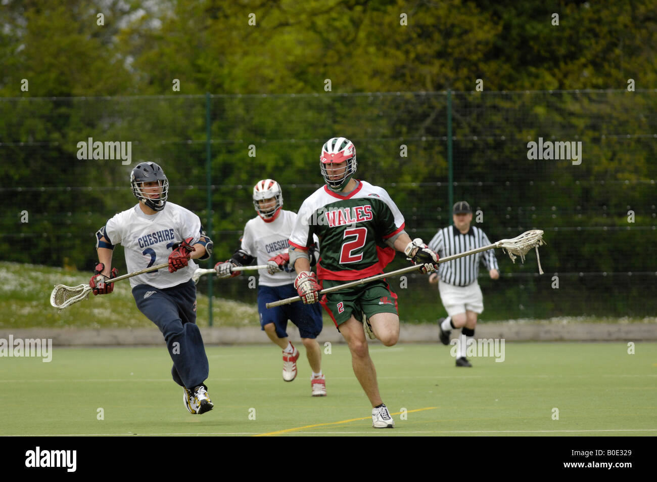 lacrosse players in action Stock Photo - Alamy