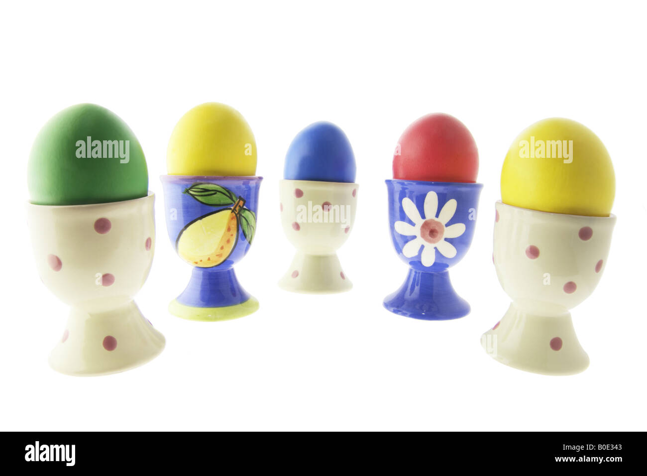 Easter Eggs in Egg Cups Stock Photo - Alamy