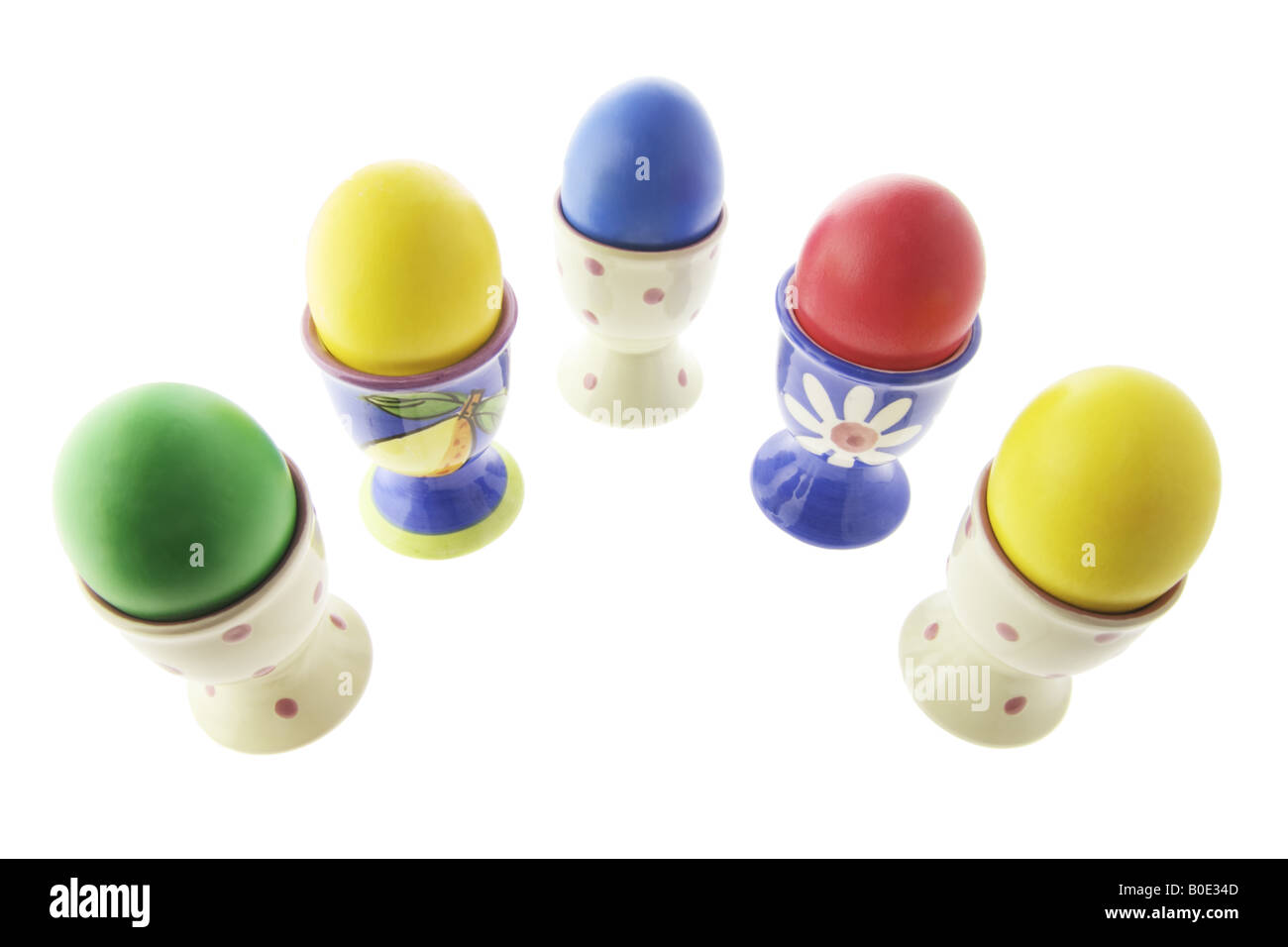 Easter Eggs in Egg Cups Stock Photo - Alamy