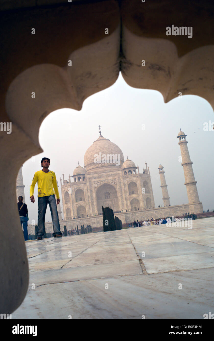 INDIA AGRA Unusual view of the Taj Mahal monument seen through the arch ...