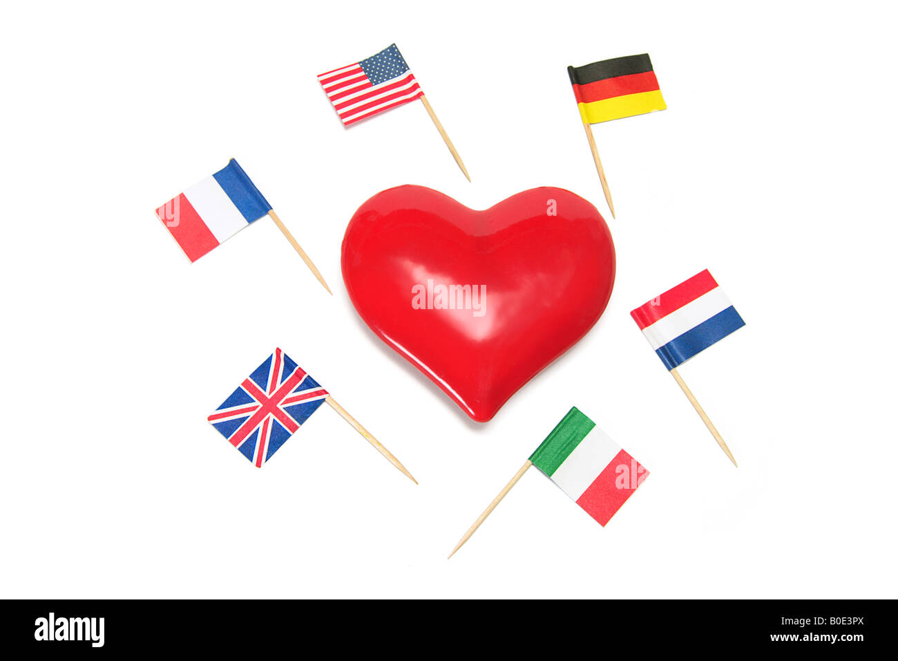 Heart Symbol with Flags Stock Photo - Alamy