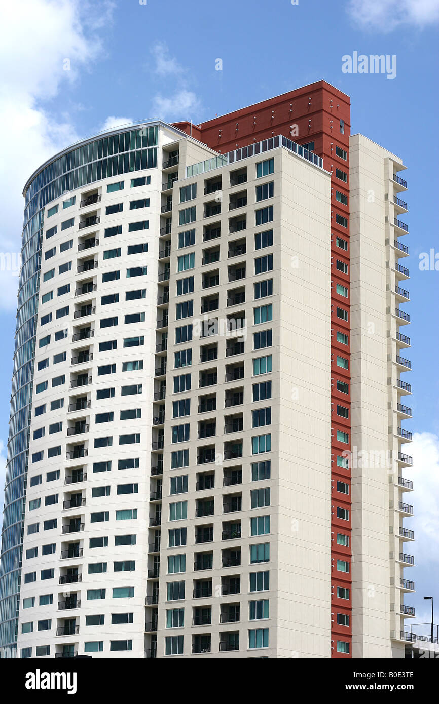 Colorful condo tower rising into the sky Stock Photo - Alamy