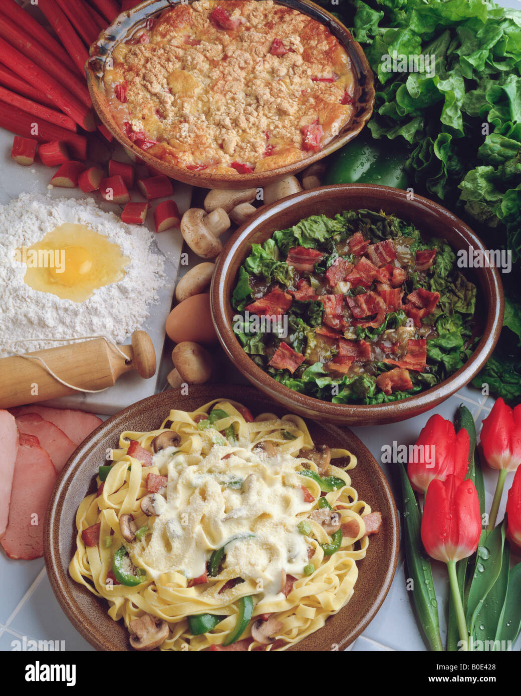 Country kitchen recipe, canadian bacon fettucini, prairie caesar salad ...