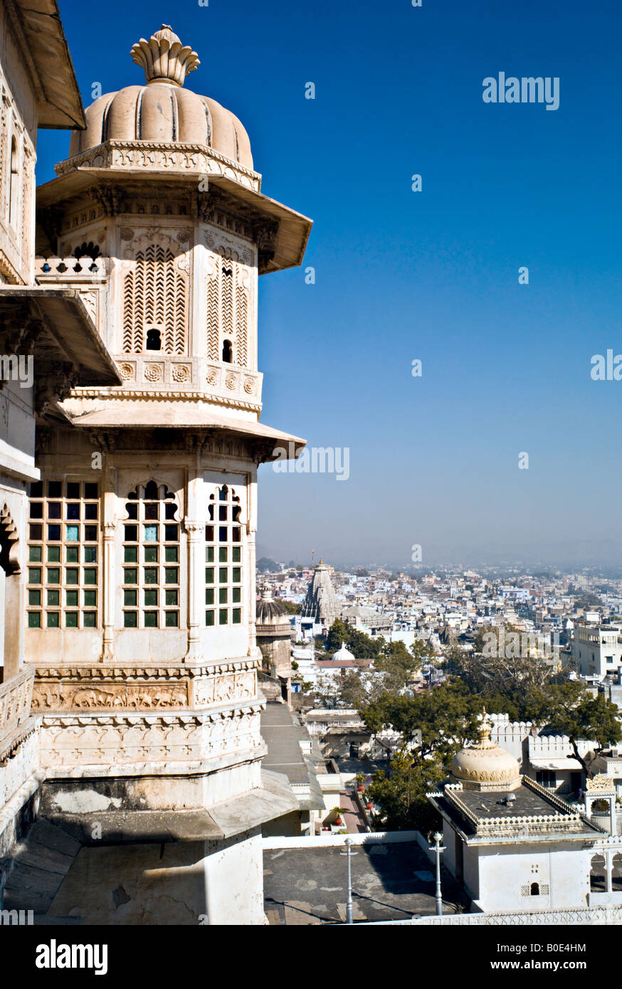 INDIA Udaipur View of the skyline of Udaipur from the City Palace Stock ...