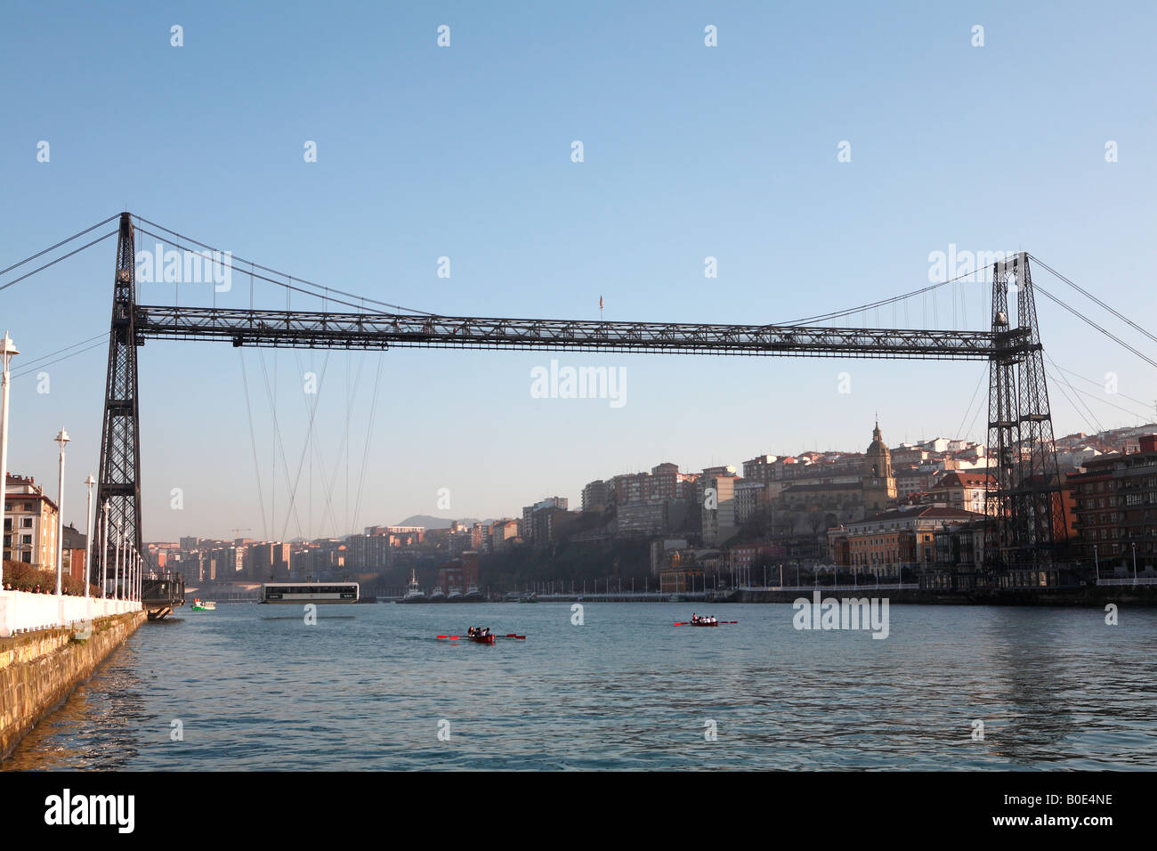 SUSPENSION BRIDGE PORTUGALETE BILBAO BIZKAIA BASQUE COUNTRY SPAIN Stock ...