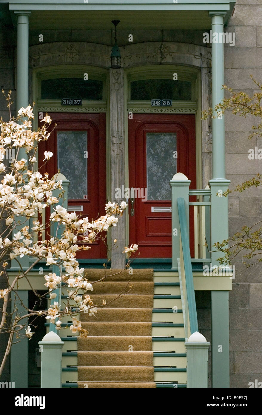 Lovely spring scene Plateau Mont Royal Montreal canada Stock Photo - Alamy