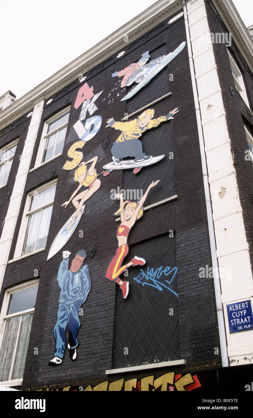 europe holland amsterdam pop art in albert cuyp straat Stock Photo - Alamy