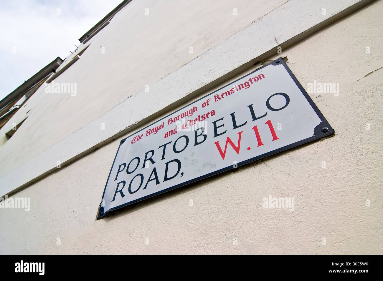 Portobello road sign at London England Stock Photo - Alamy