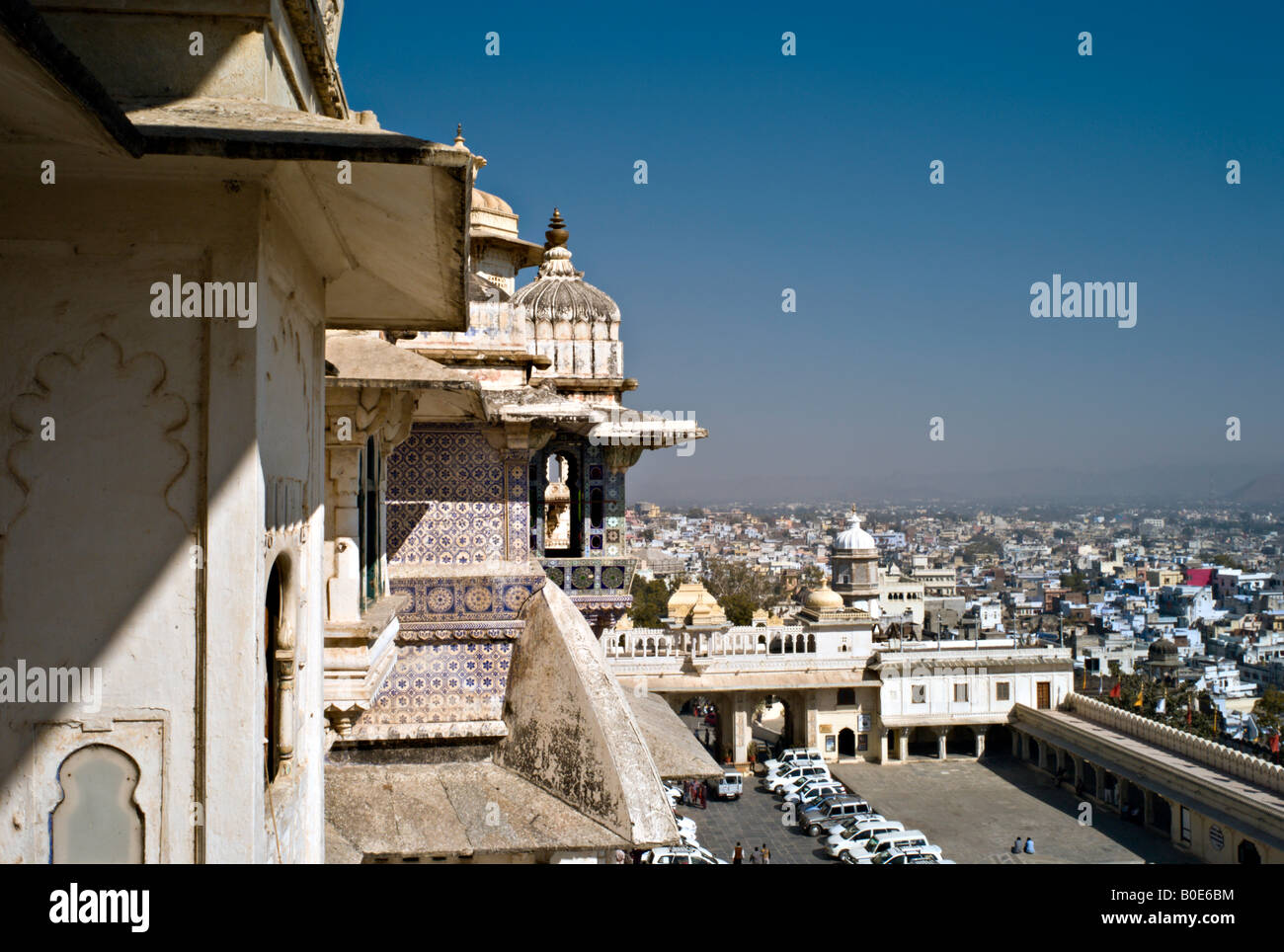 INDIA Udaipur View of the skyline of Udiapur from the City Palace Stock ...