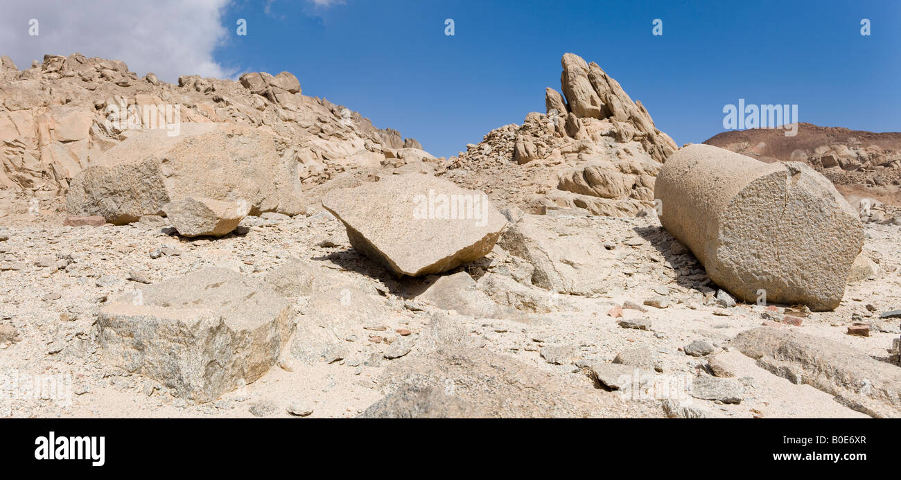 Quarry workings at Mons Claudianus, Eastern Desert, Egypt Stock Photo ...