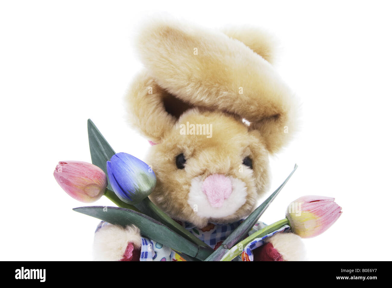 Easter Bunny with Tulips Stock Photo - Alamy