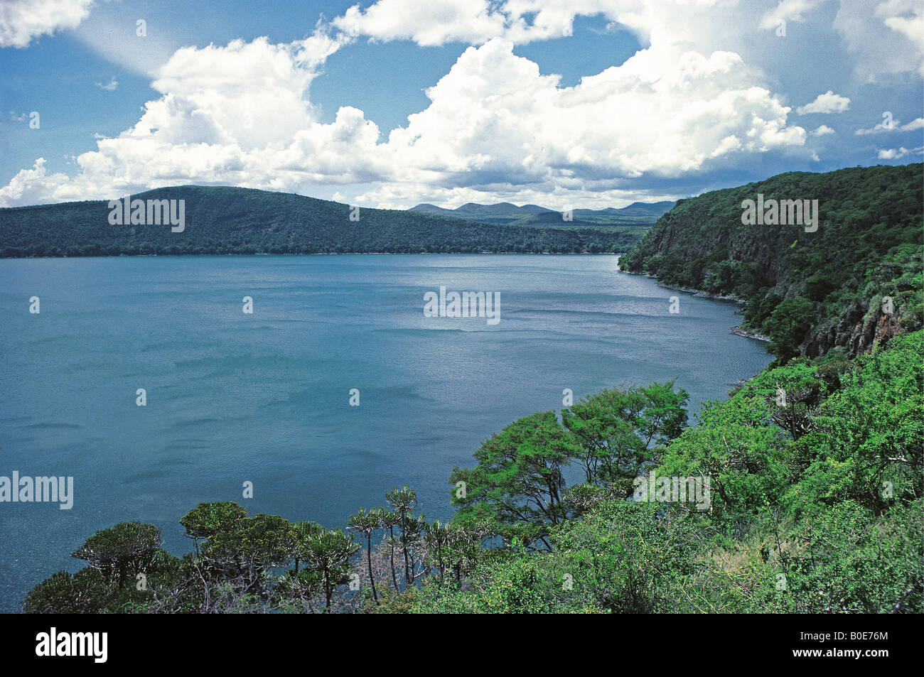 Lake Chala near Taveta in southern Kenya on the Kenya Tanzania border ...