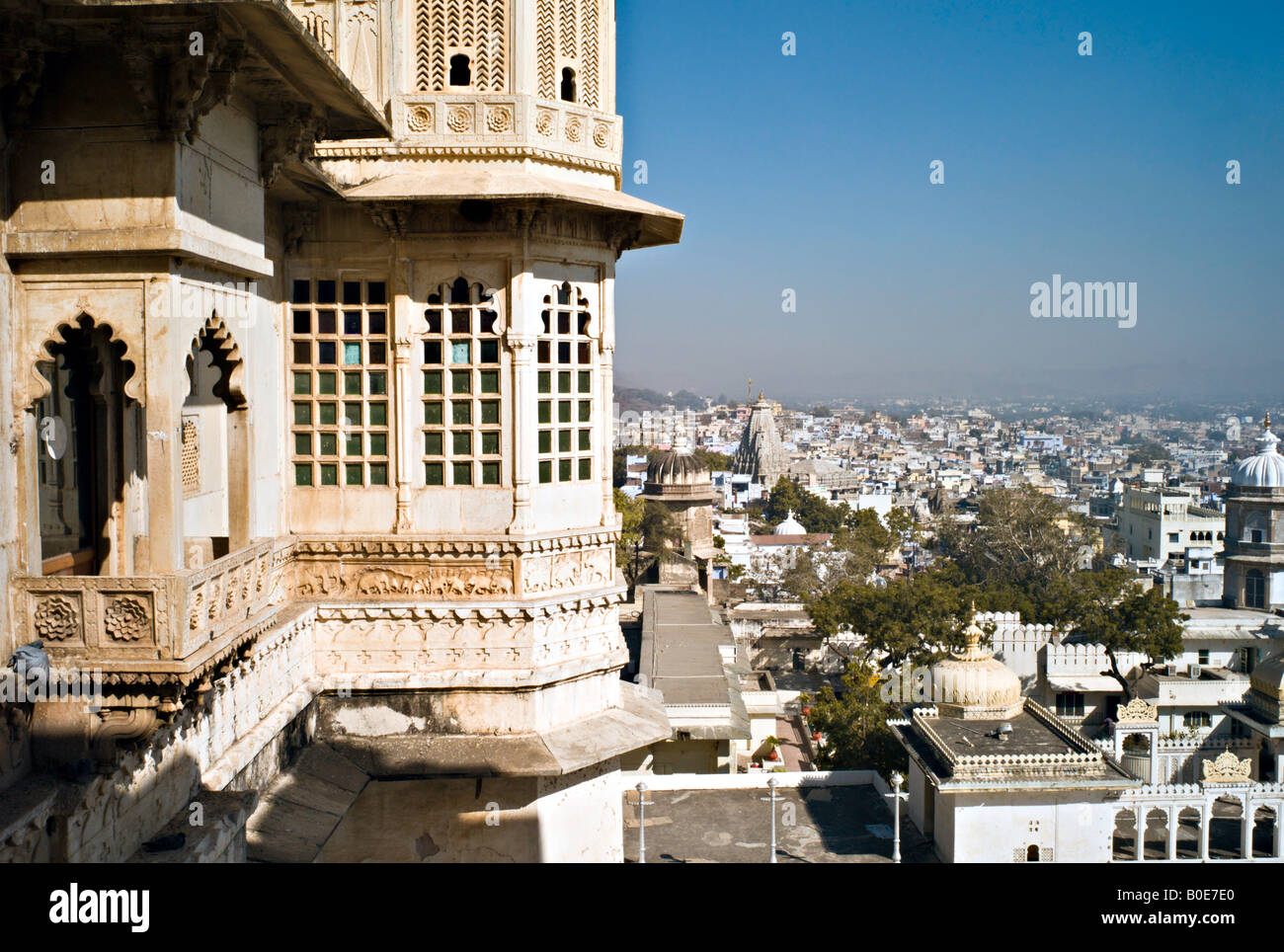 INDIA Udaipur View of the skyline of Udaipur from the City Palace Stock ...