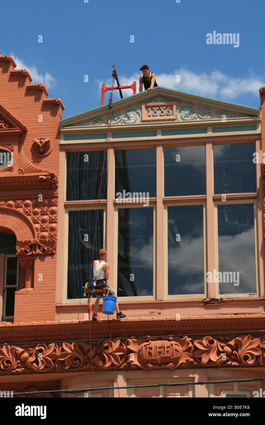 Washing Windows Modern window washing on an 1886 building Dayton Ohio ...