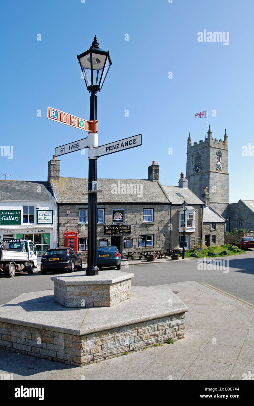 the village square at st.just in cornwall,england Stock Photo - Alamy