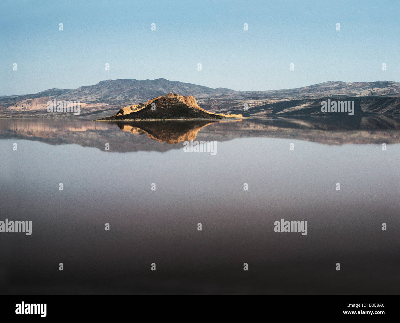 Lake Logipi and reflections in the Suguta Valley Northern Kenya East ...