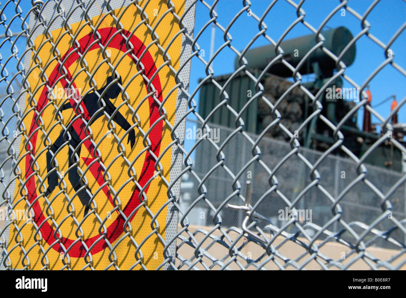power plant warning sign Stock Photo - Alamy