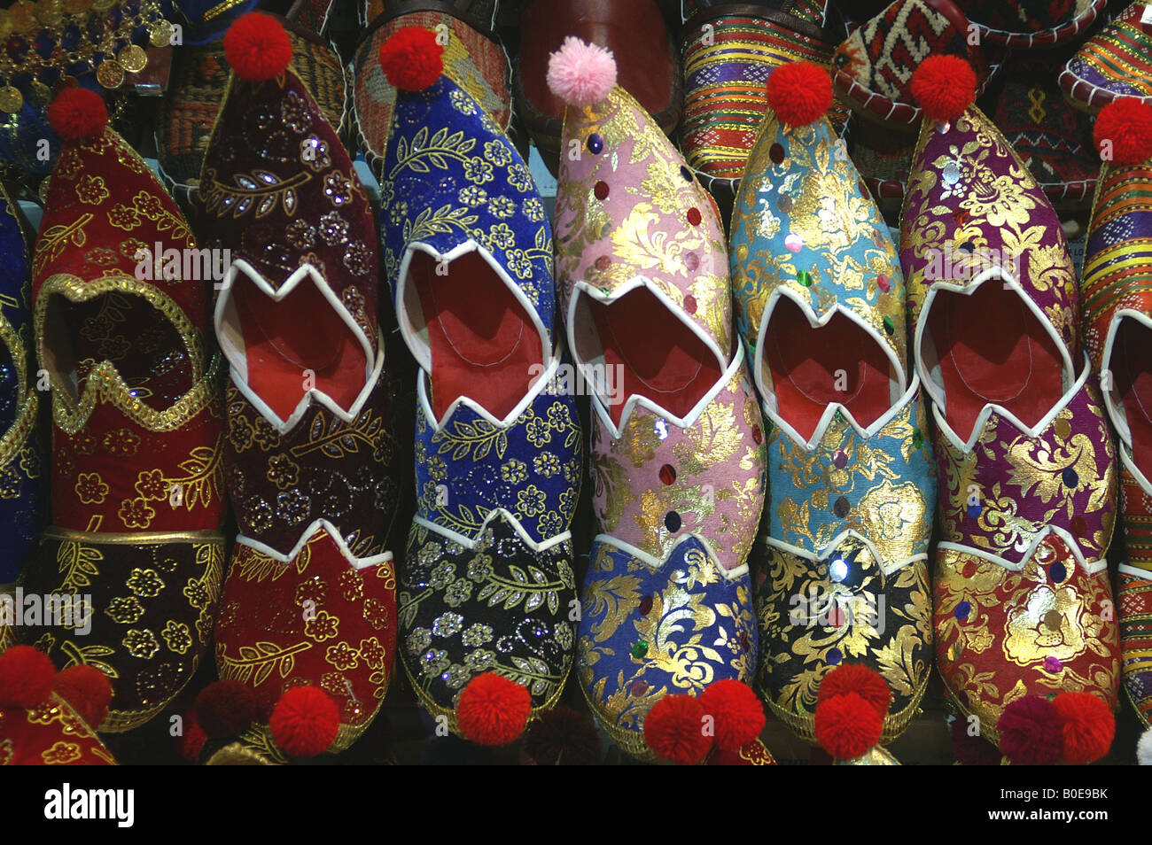 Prayer slippers on sale outside mosque in Istanbul Turkey Stock Photo ...