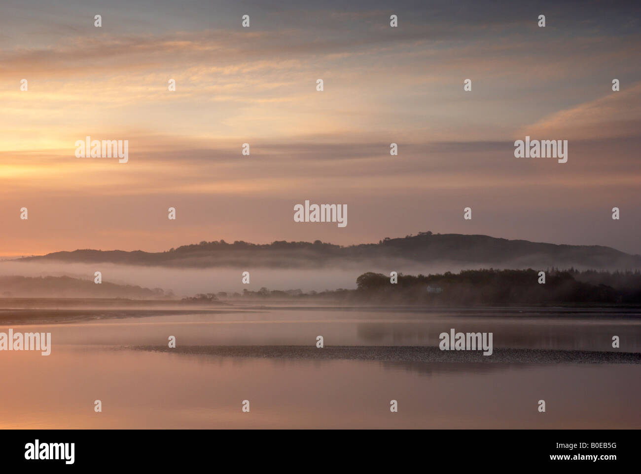 River Estuary Misty Dawn Stock Photo - Alamy