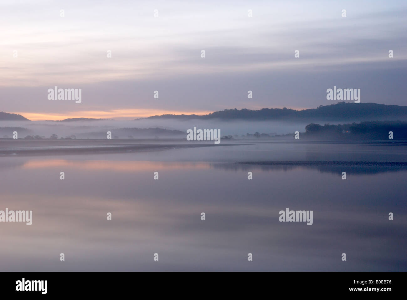 River Estuary Misty Dawn Stock Photo - Alamy