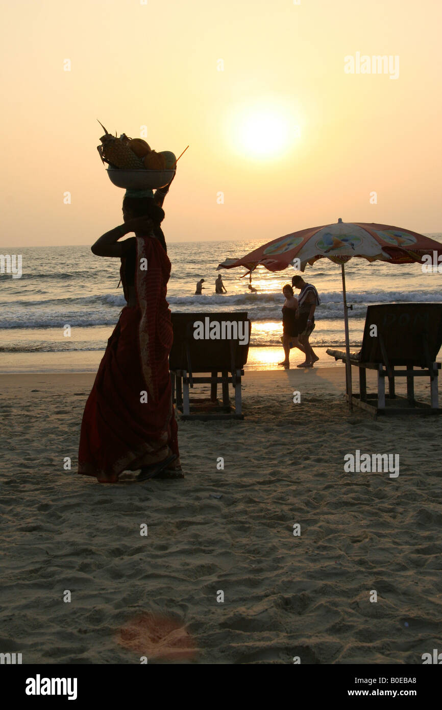 Sunset at Bogmalo Beach in Goa, India Stock Photo - Alamy
