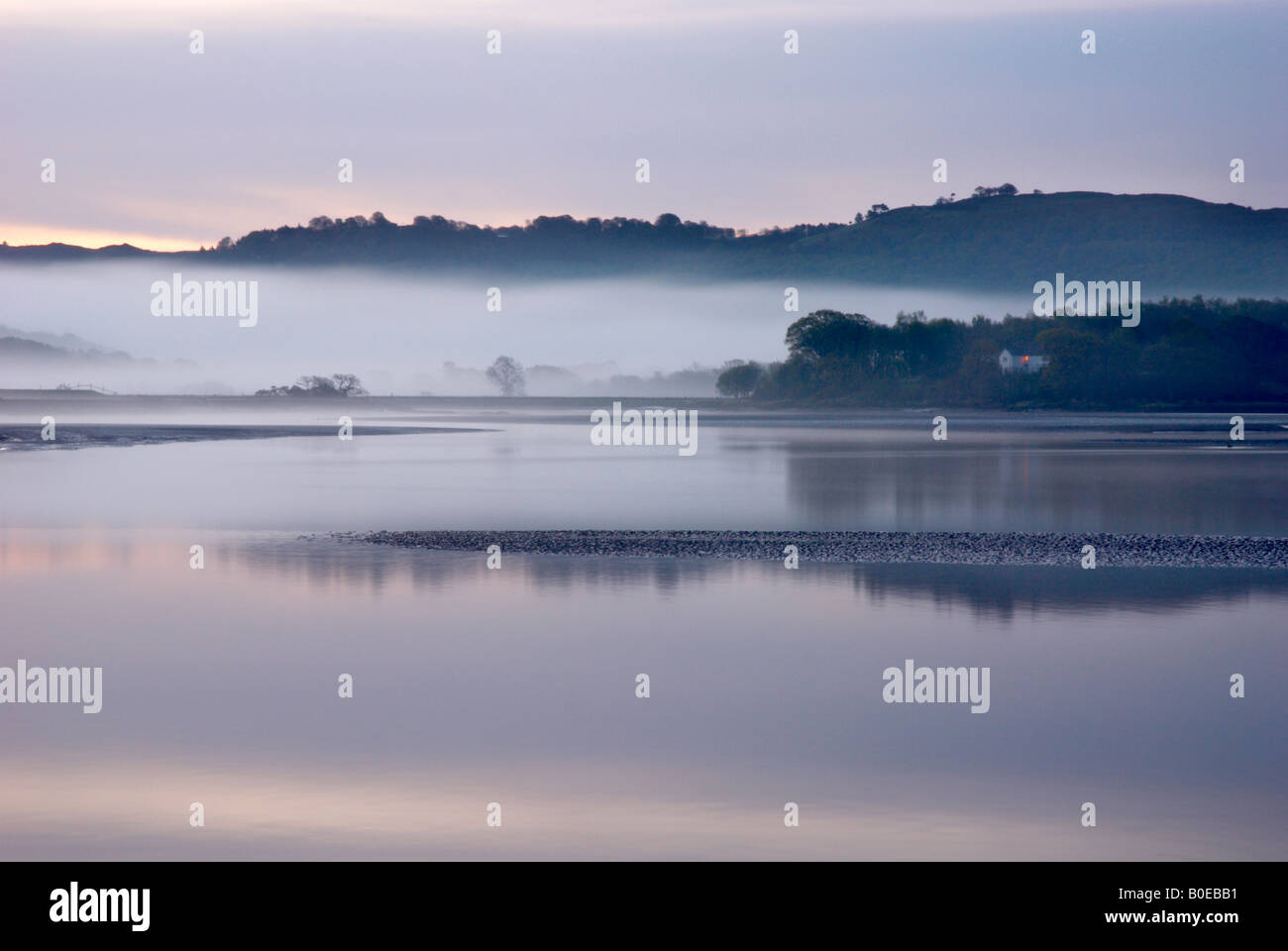River Estuary Misty Dawn Stock Photo - Alamy