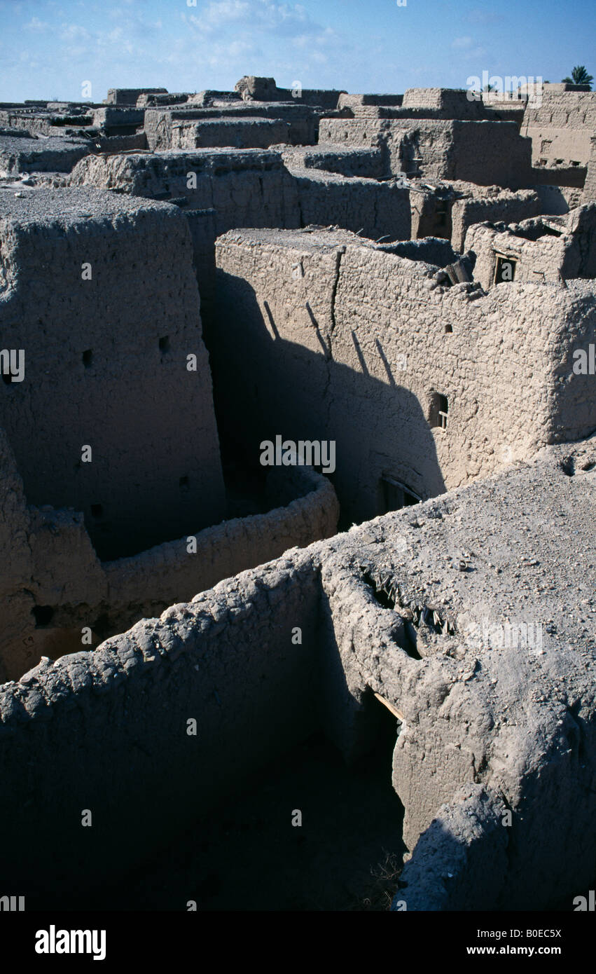 The walled town of Bilad Manah, Oman. The town is over 500 years old ...