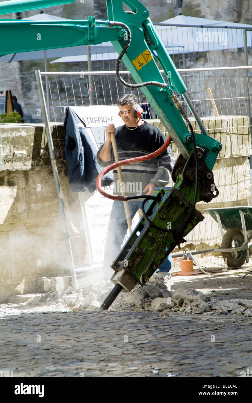 phenumatic drill roadwork road work hammer dig digging up breaker ...