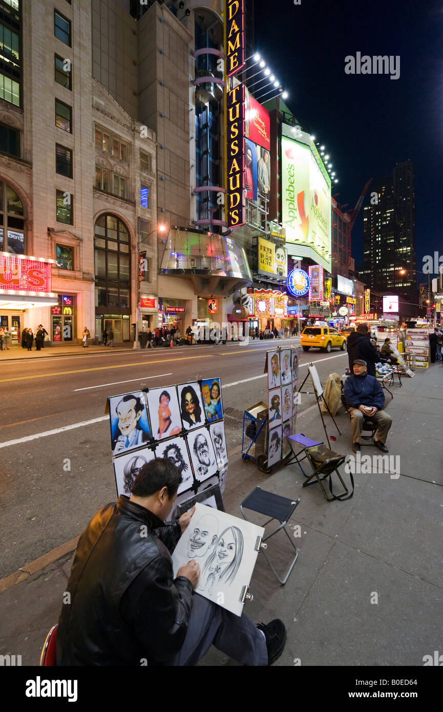 Pavement Artist on West 42nd Street at Times Square, Manhattan, New ...