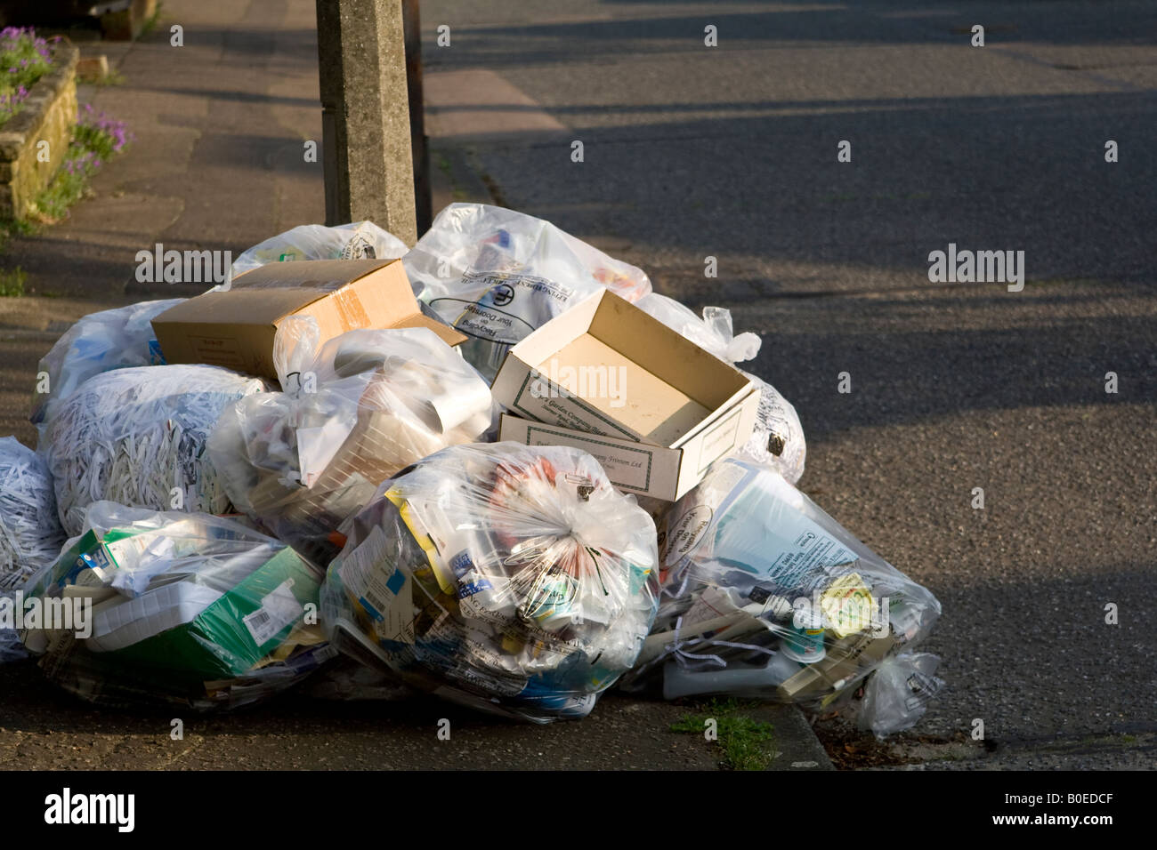 Rubbish for recycling, UK Stock Photo - Alamy