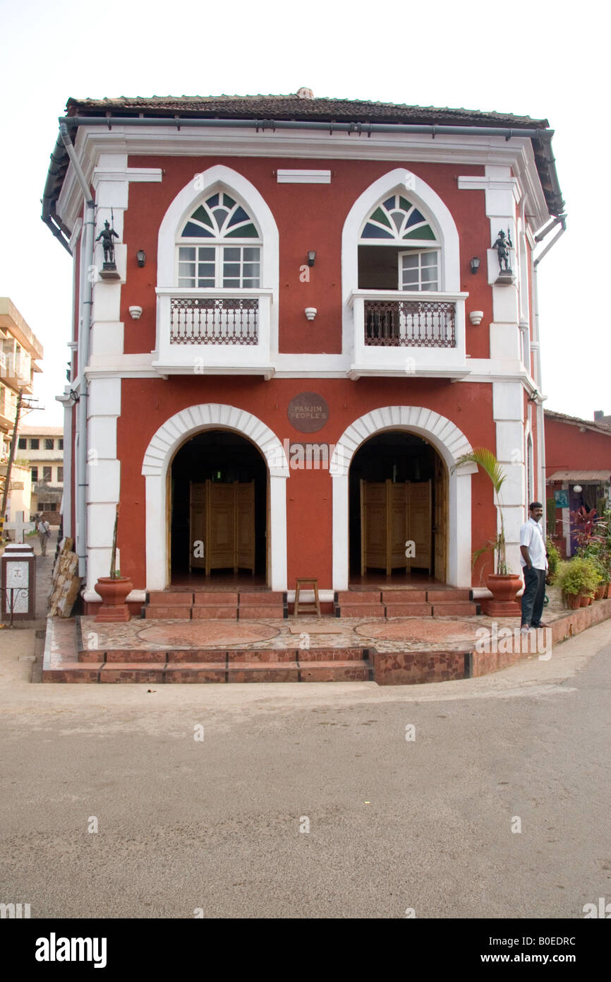 A red Colonial style building the city of Panaji (also known as Panjim ...