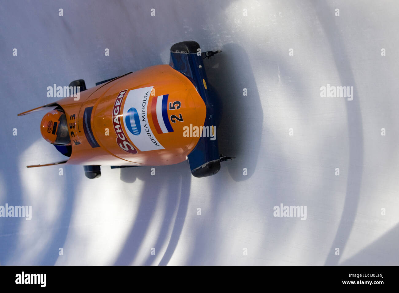 Female Bob-sleigh team from Holland decend the Olympic run at St Moritz ...