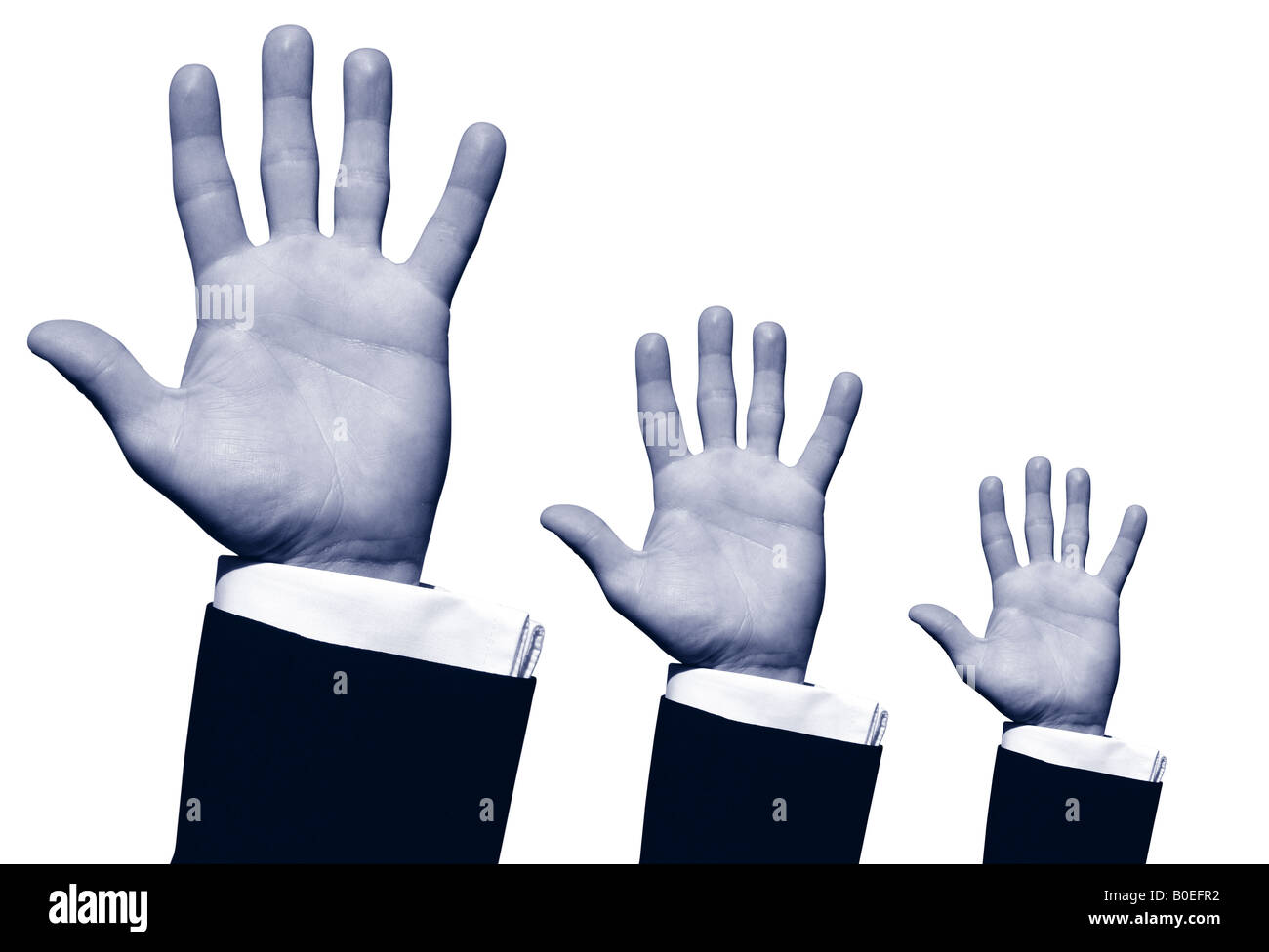 3 hands join together hi-res stock photography and images - Alamy