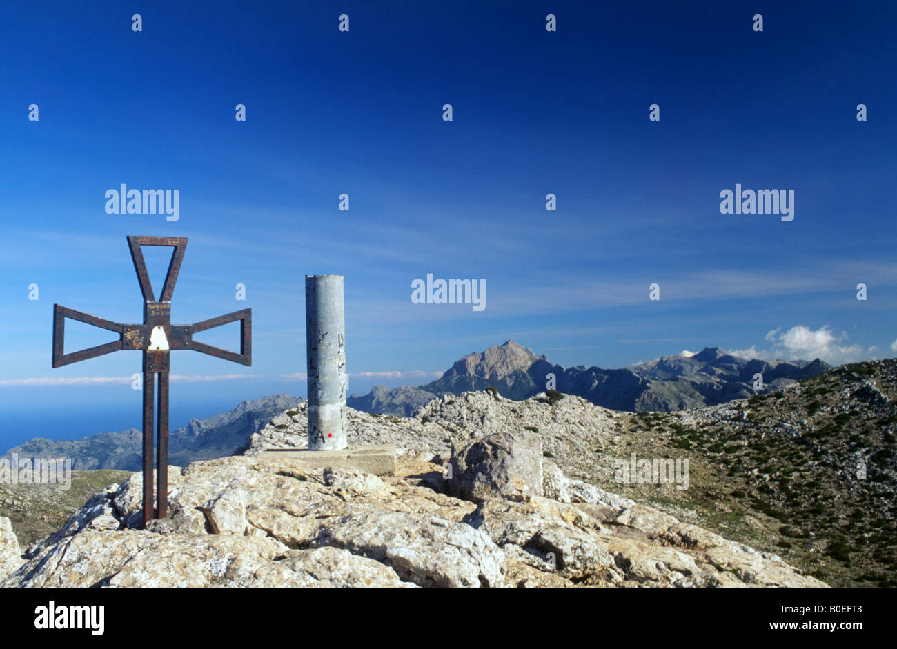 View from Teix to Puig Major in the Tramuntana Mountains, Mallorca ...