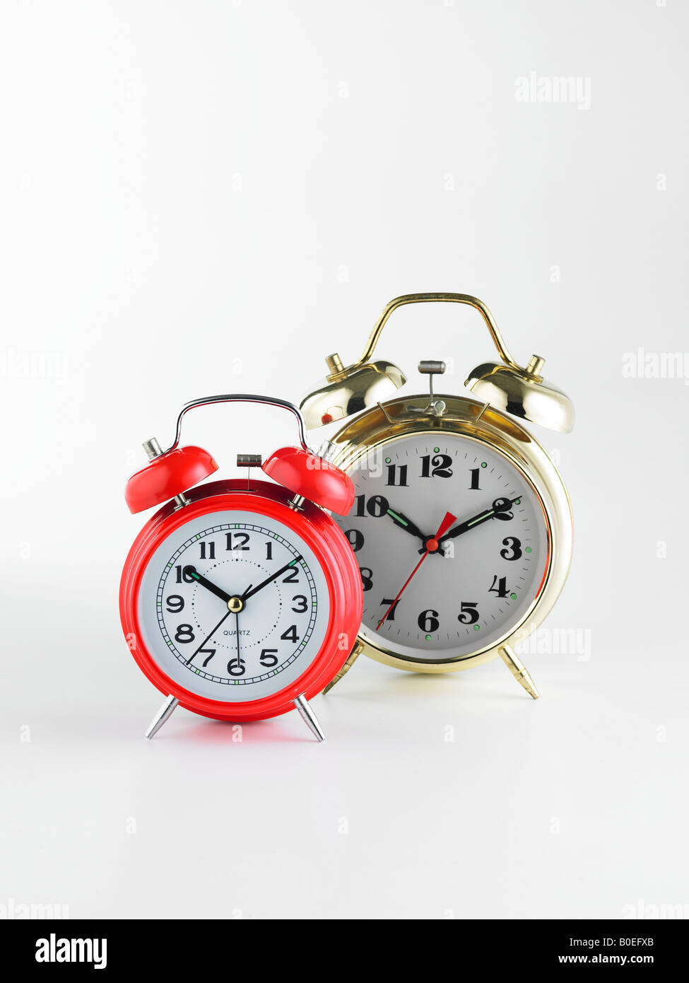 Front view of alarm clock inline Stock Photo - Alamy